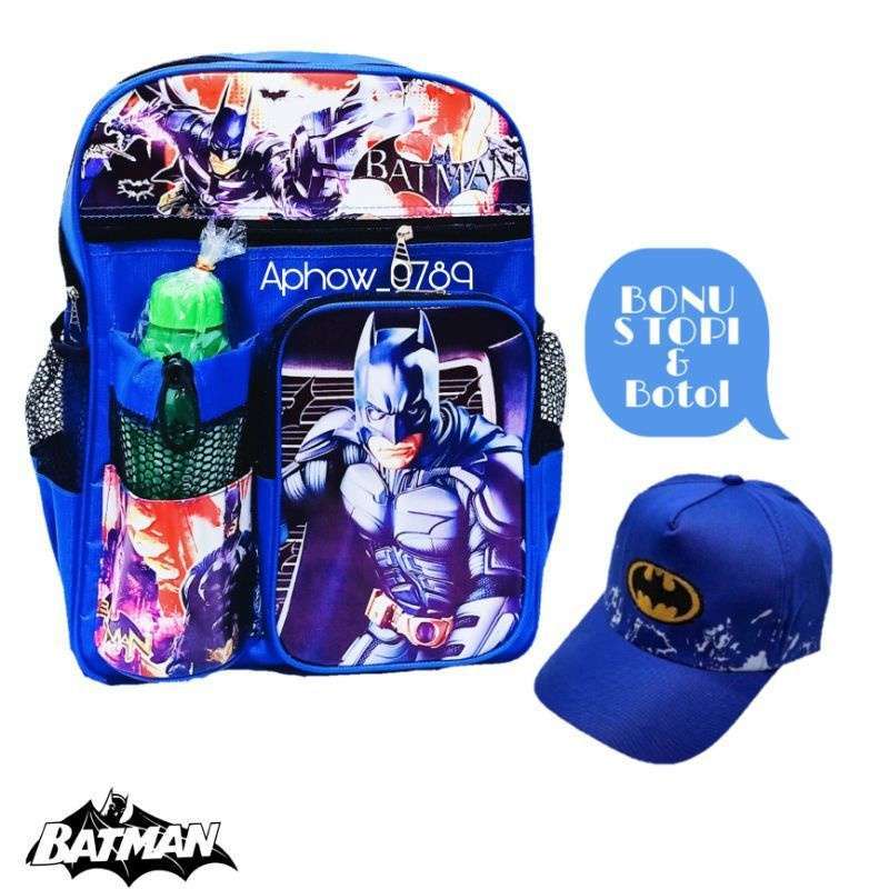 Promo Paket Murah 2in1 Tas Ransel Anak Sekolah Tk/sd Karakter Batman ...