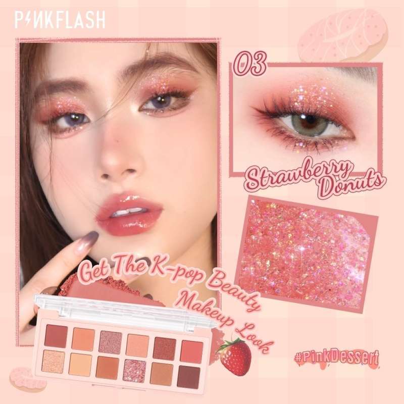 Jual Pinkflash Pro Touch Pinkdessert 12 Shades Eyeshadow Palette - 04 ...