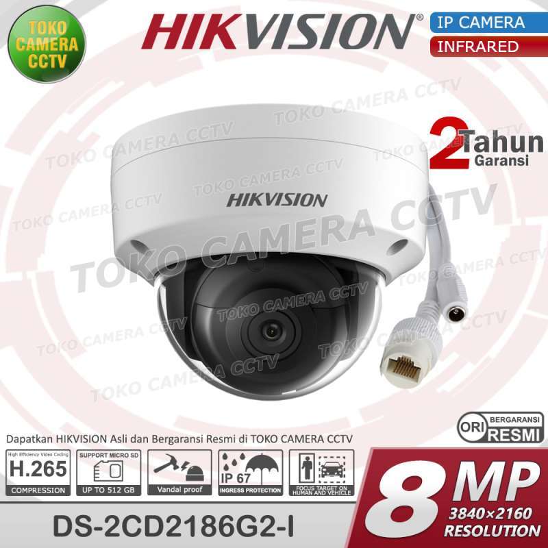 Jual Ip Camera 8mp 4k Hikvision Ds-2cd2186g2-i Kamera Dome 8mp Exir Di ...