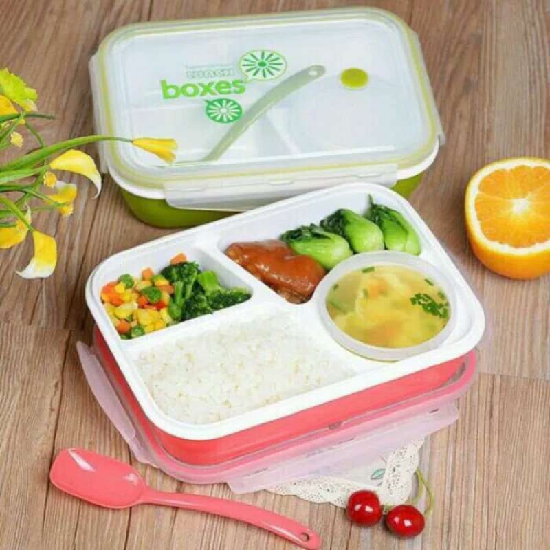Promo Lunch Box 4 Sekat / Tempat Makan Sekat Untuk Sup Diskon 23% Di ...