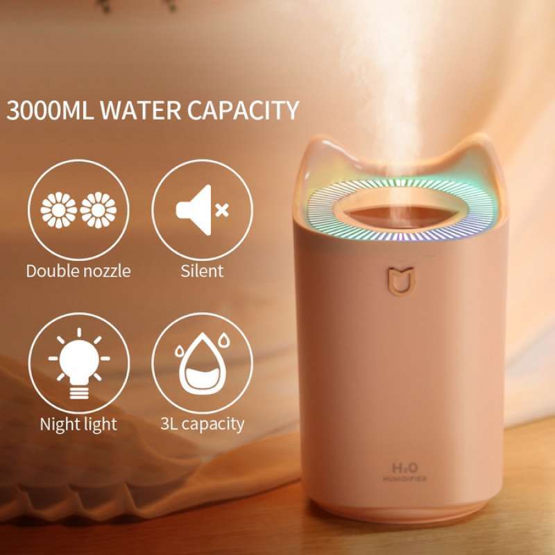 Promo Humidifier H2o Ultrasonic Aromatherapi Diffuser Double Spray ...
