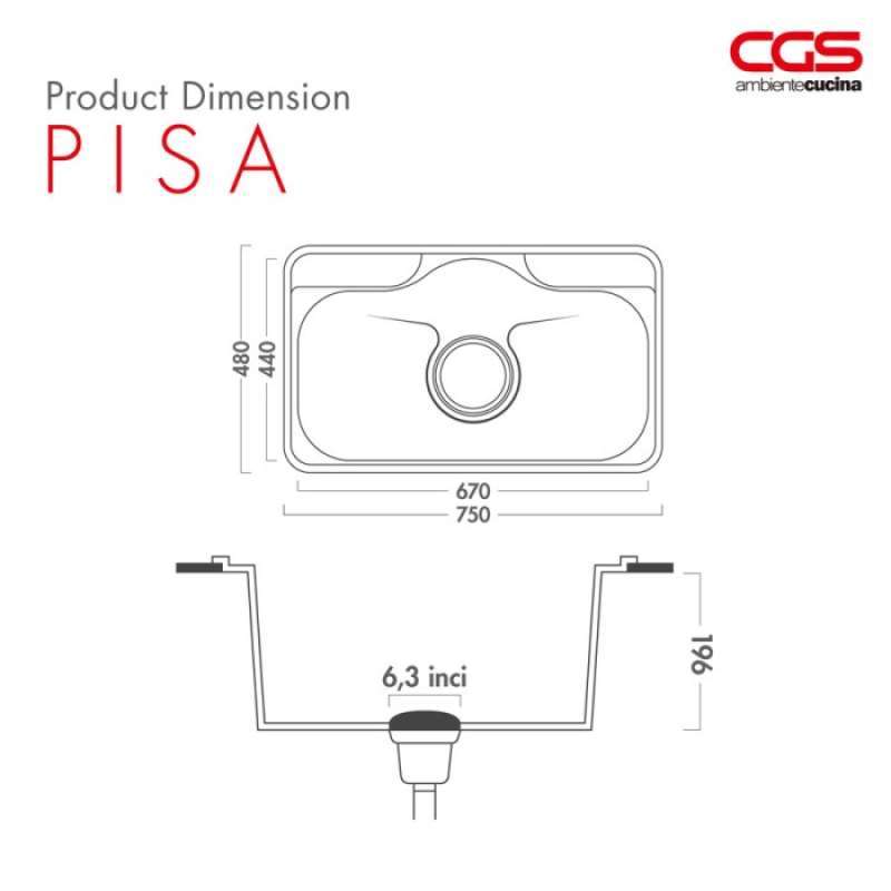 Promo Cgs Pisa Stainless Kitchen Sink - Bak Cuci Piring Diskon 23% Di ...