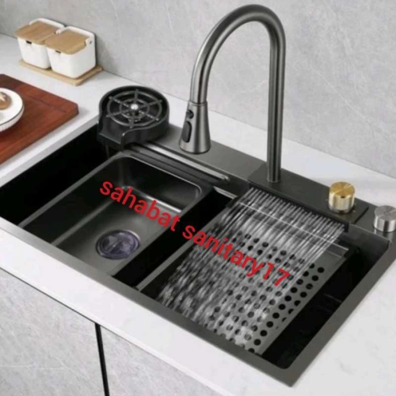 Promo Paket Lengkap Kitchen Sink Luxury Stinless 7546 Black Sink 1 ...