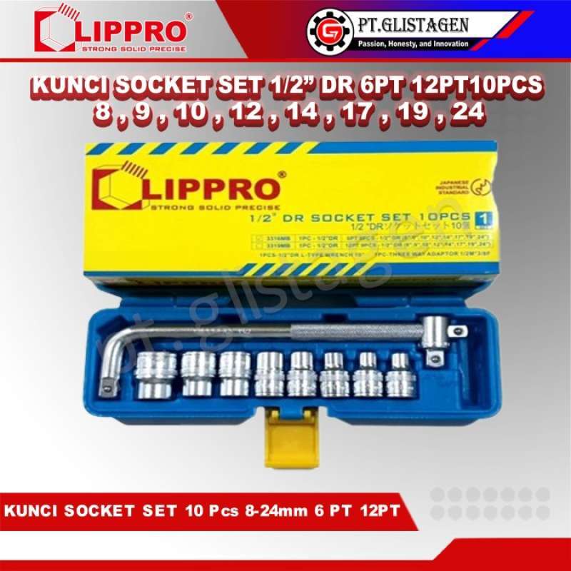 Promo Lippro Kunci Sok Set 10 Pcs 1/2 Dr 8-24mm - Socket Set Shock ...