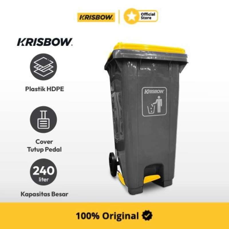 Promo Promo- Krisbow Dust Bin Tempat Sampah Plastik Pedal Tutup 240 Ltr ...