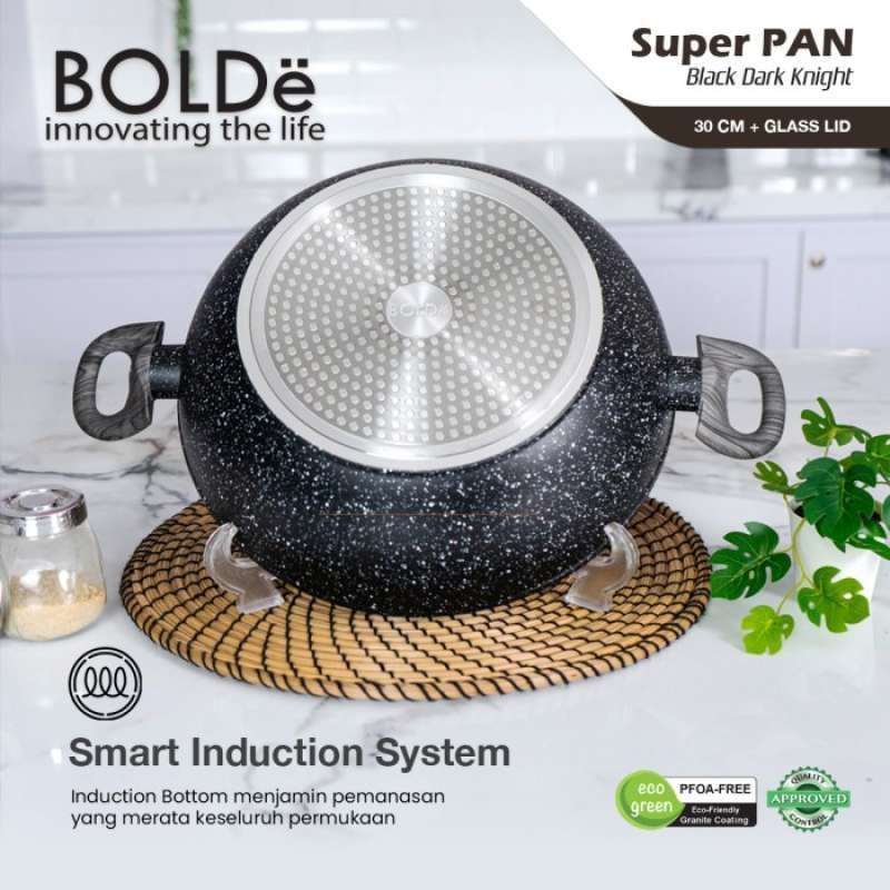 Promo Bolde Super Pan 2 Ear Wok (wajan) 30cm + Lid Black Dark Knight ...