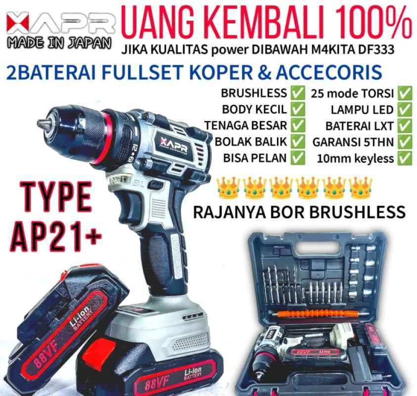 Promo Promo- Bor Cordless 36v 13mm Apr Impact Drill Type A36v-13 Mesin ...