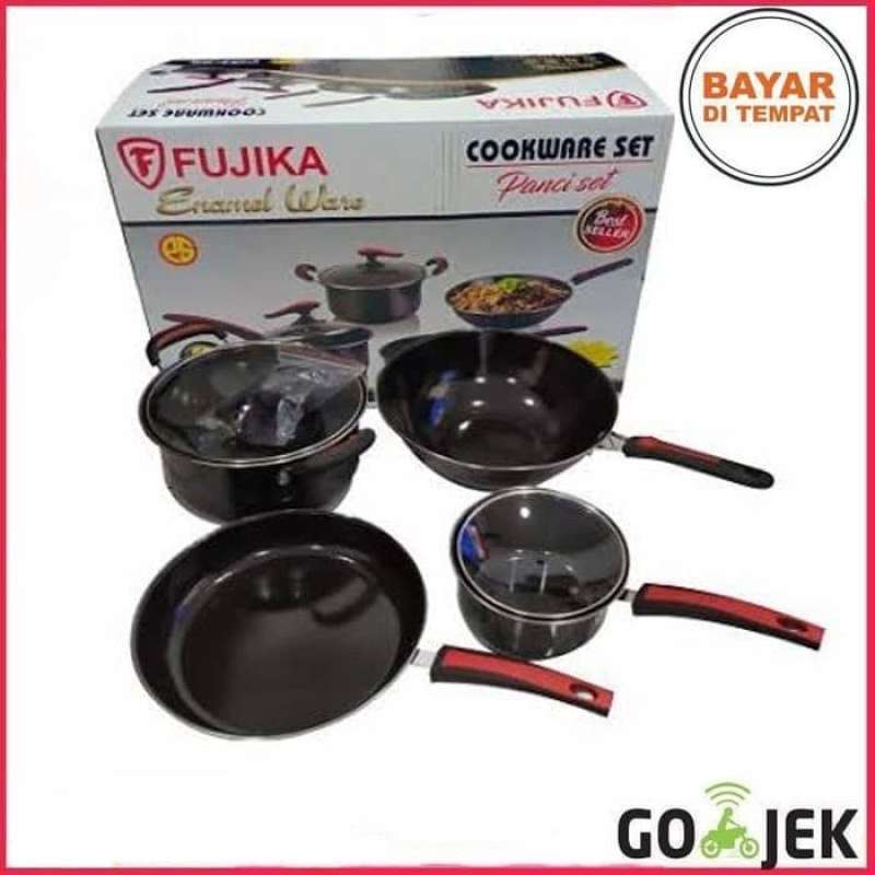 Promo Fujika Panci Enamel Set Fujika / Cookware Set 6pcs - Berkualitas ...