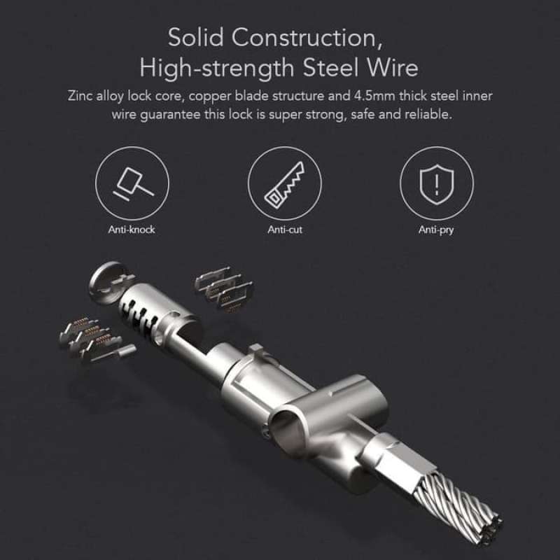 Promo Himo L150 Portable Folding Cable Lock Gembok (black) Diskon 23% ...