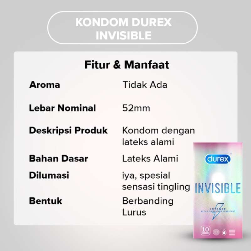 Promo Kondom Durex Invisible Intense. Extra Tipis Pelumas Bikin O - 10 ...