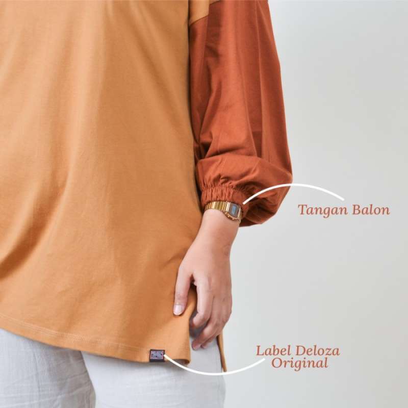 Jual Kaos Oversized Wanita Mix Color Campur Warna Lengan Balon Deloza ...