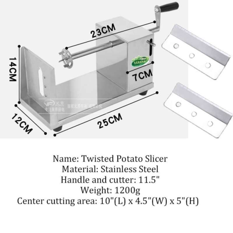 Jual Stainless Steel Alat Pemotong Kentang Spiral Otomatis Twisted ...