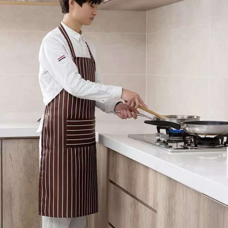 Jual Apron Celemek Garis Black White Hitam Putih Barista Chef Barber ...