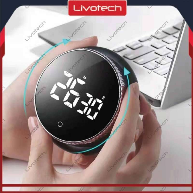 Jual Kitchen Timer Dapur Digital Rotary Stopwatch Masak Rotation Bundar ...