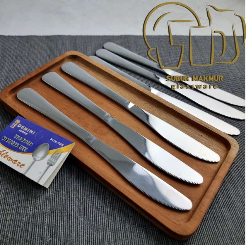 Jual [6 Pcs] Pisau Makan Hotel Stainless Steel Table Knife Tebal Di ...