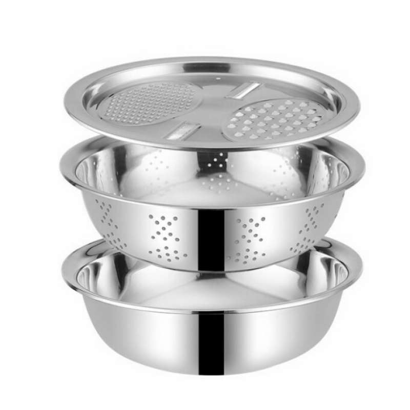 Jual Baskom Parutan Saringan 3 In 1 Stainless Di Seller Consume ...