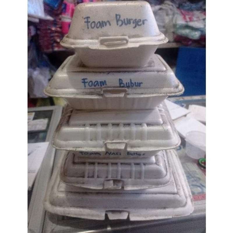 Jual Stereofoam Foam Bubur Polos Nasi Bento Sekat Burger Di Seller ...