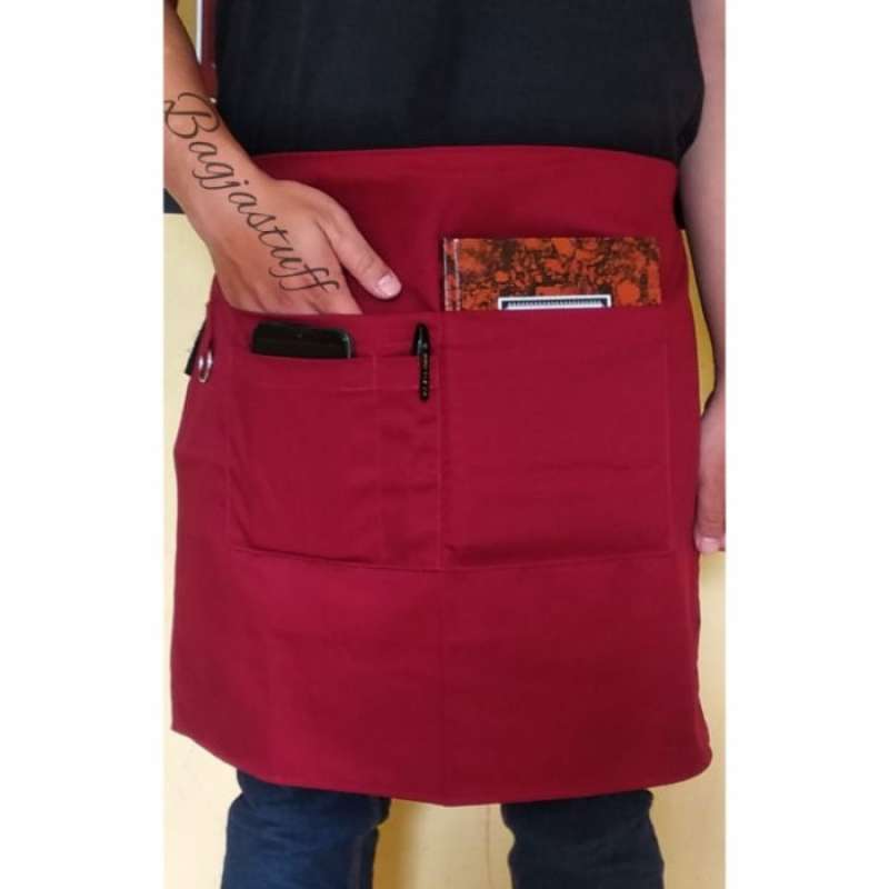 Jual Apron Setengah Badan/apron Half/celemek Pinggang - Cokelat Di ...