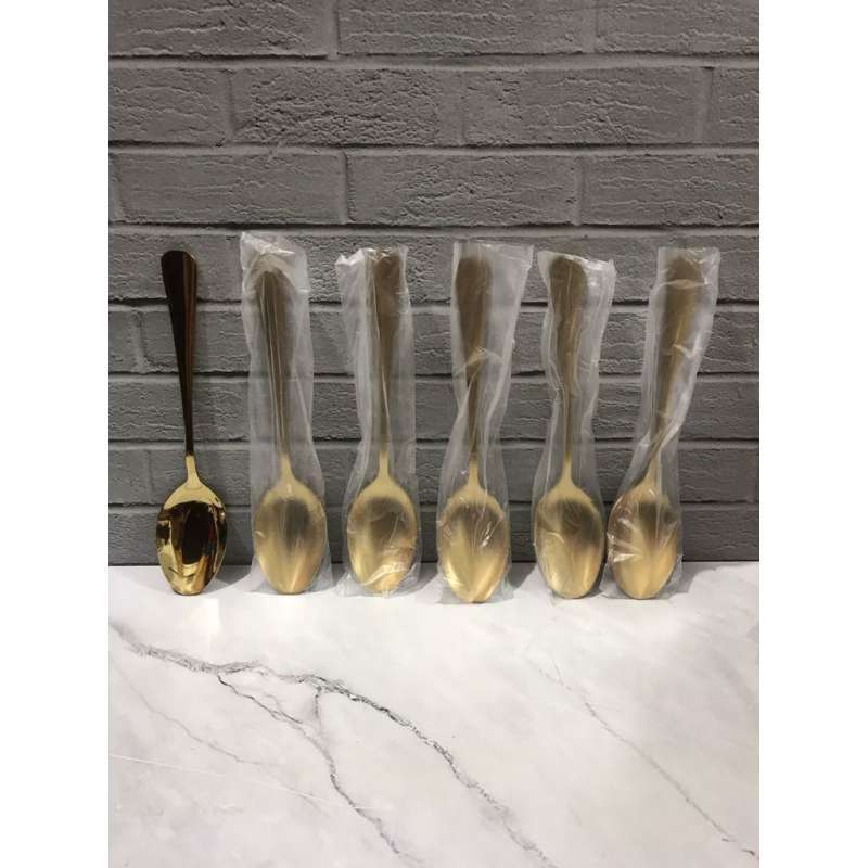 Jual Ssa Sendok Makan Stainless Gold / Sendok Makan Emas 20 Cm Isi 6 ...
