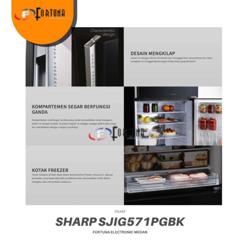 Jual Kulkas Sharp 2 Pintu Sj-ig571pgbk J-tech Inverter 500 L Sjig571pgbk || Medan Free Ongkir Di ...