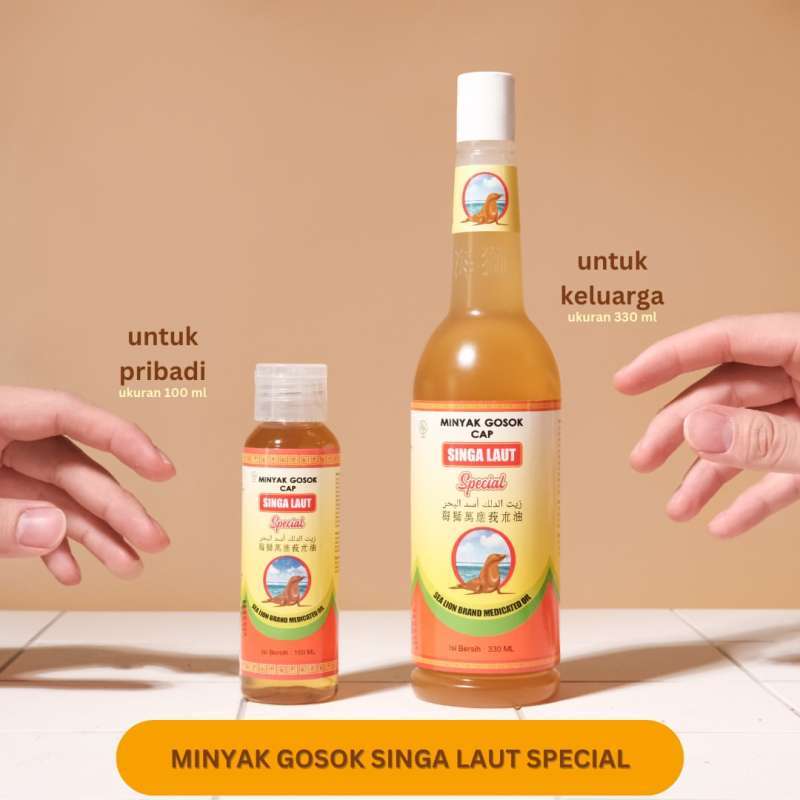 Jual Minyak Gosok Cap Singa Laut 330 Ml Spesial Khas Makassar Tutup ...