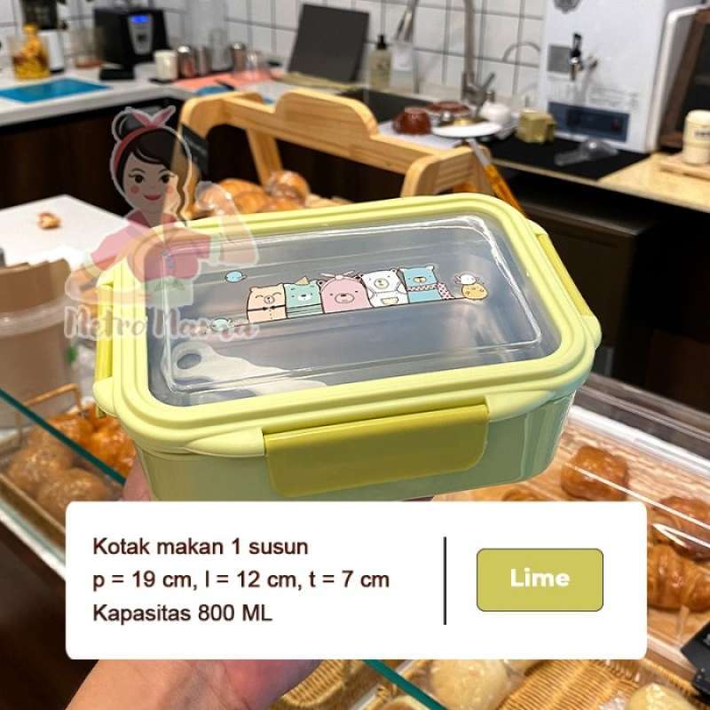 Jual Kotak Makan Anak Sekolah Lunch Box 2 Susun Tingkat Stainless Steel ...