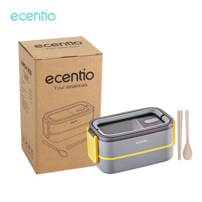 Jual Ecentio 1.6l Lunch Box Kotak Makan Lunch Bag Set Tempat Makan Bpa ...
