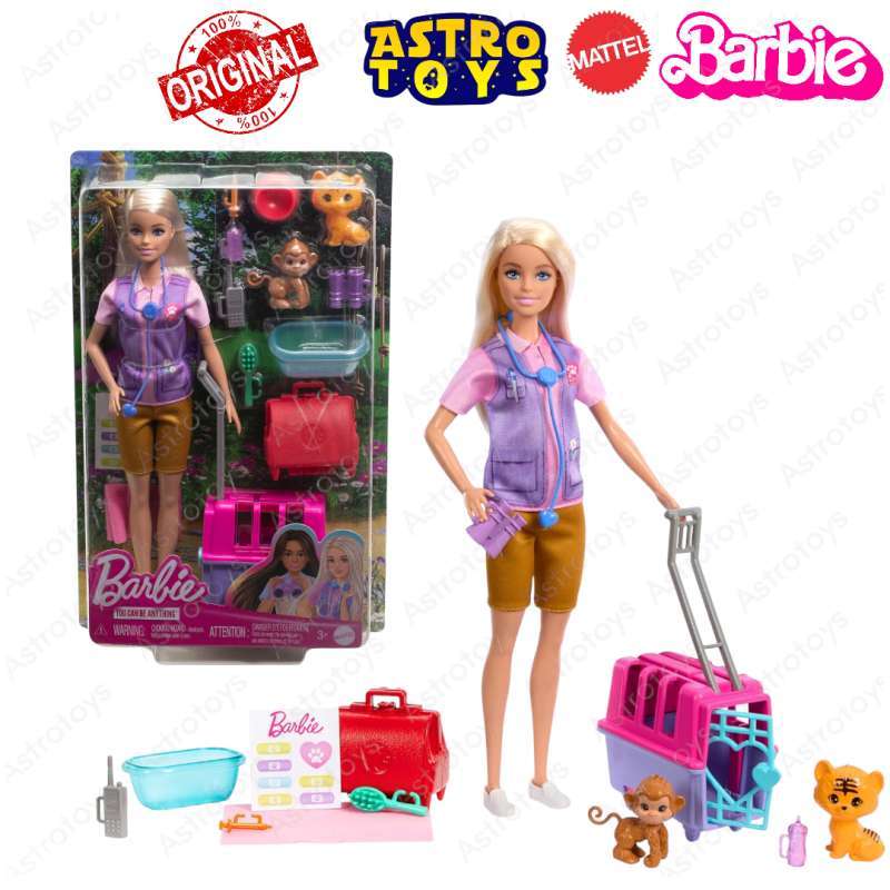 Promo Mattel Barbie Careers Set Animal Dog Rescue & Recovery Blonde ...