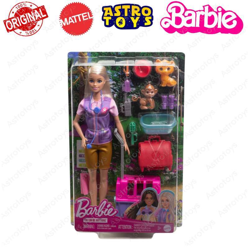Promo Mattel Barbie Careers Set Animal Dog Rescue & Recovery Blonde ...