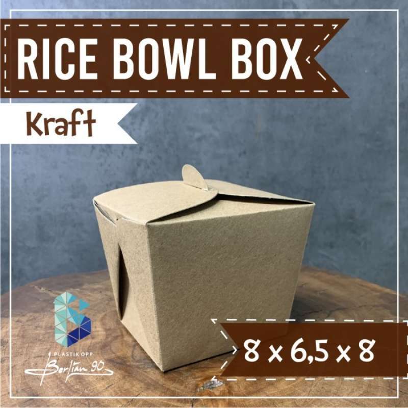 Jual Food Pail Rice Bowl Paper Rice Box Lunch Box Takeaway Kraft Grosir ...