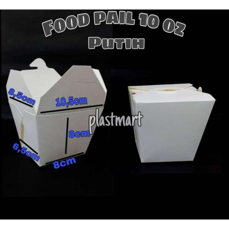 Jual Food Pail / Paper Rice Box Warna Putih @100pcs - 12oz Di Seller ...