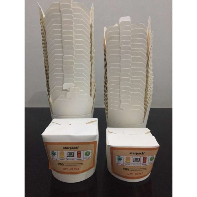 Jual Paper Food Pail/ Rice Box 500ml Isi 25pcs Di Seller Crown ...