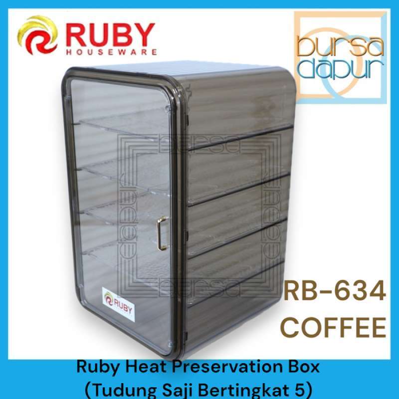 Jual Ruby Tempat Makanan 5 Susun Mewah Akrilik Rb-634 Coffee - Rak ...