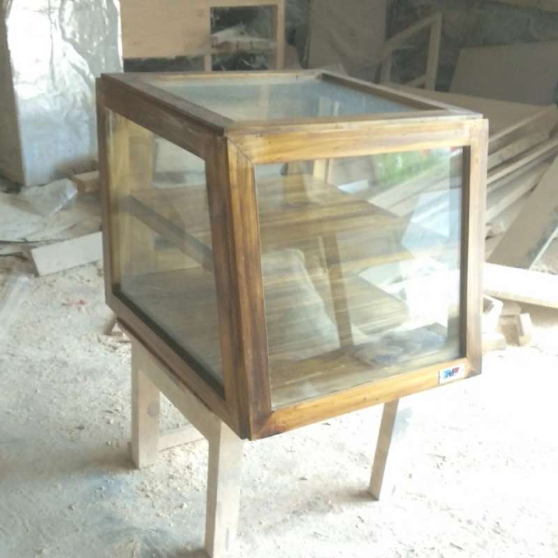 Jual Etalase Roti Kue Cafe Resto Warung Food Display Makanan Kayu Kaca ...