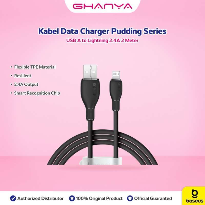 Promo Baseus Kabel Data Charger Pudding Series Usb A To Lightning 2.4a 2 Meter Fast Charging ...