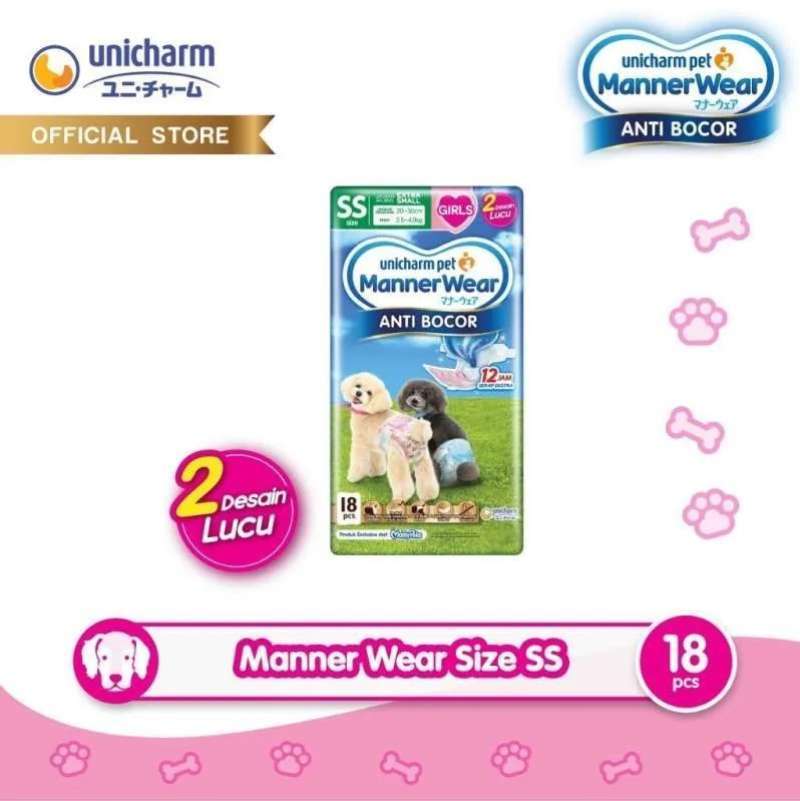 Jual Unicharm Pet - Manner Wear Girl Ss 18 / S 16 / M 16 Popok Betina ...