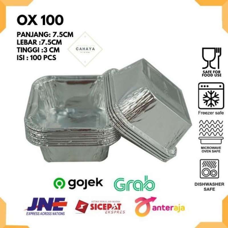 Jual Fungsional Alumunium Foil Cup Ox 100 / Alumunium Foil Tray / Kotak Alumunium Isi 100 ...