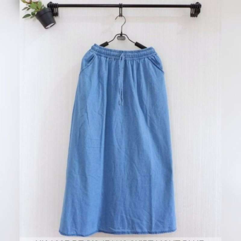 Jual Rok Jeans Jumbo Tali Aktif // Rok Jeans Tali Aktif Super Jumbo ...