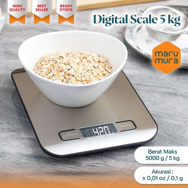 Jual Marumura Digital Kitchen Scale 5 Kg | Timbangan Dapur Makanan ...