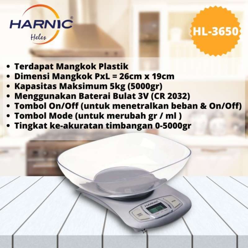 Jual Harnic - Heles Timbangan Kue / Digital Scale Dengan Mangkok Hl ...