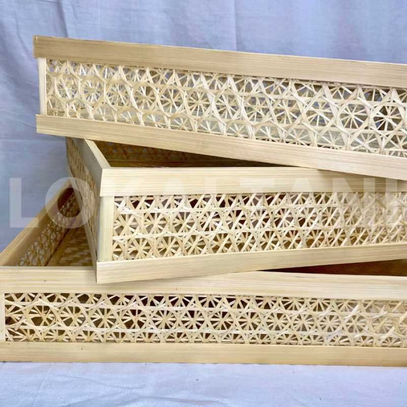 Jual Tampah Tumpeng Anyaman Bambu Kotak / Nampan Bambu Besar Laba ...