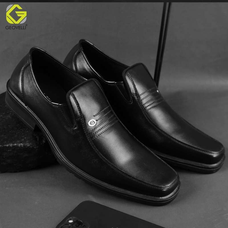 Promo Bossindo Sepatu Pantofel Pria Slip On Bahan Full Black Sepatu ...
