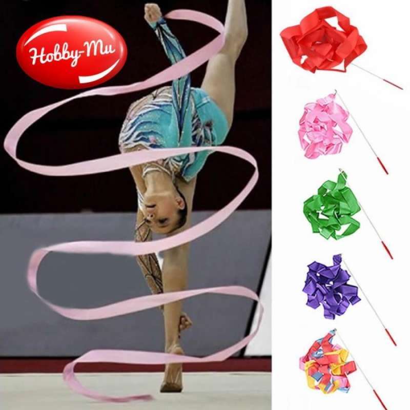 Jual Colorful Dance Ribbon Gym Rhythmic Art Gymnastic Streamer Twirling Di Seller Bright-id ...