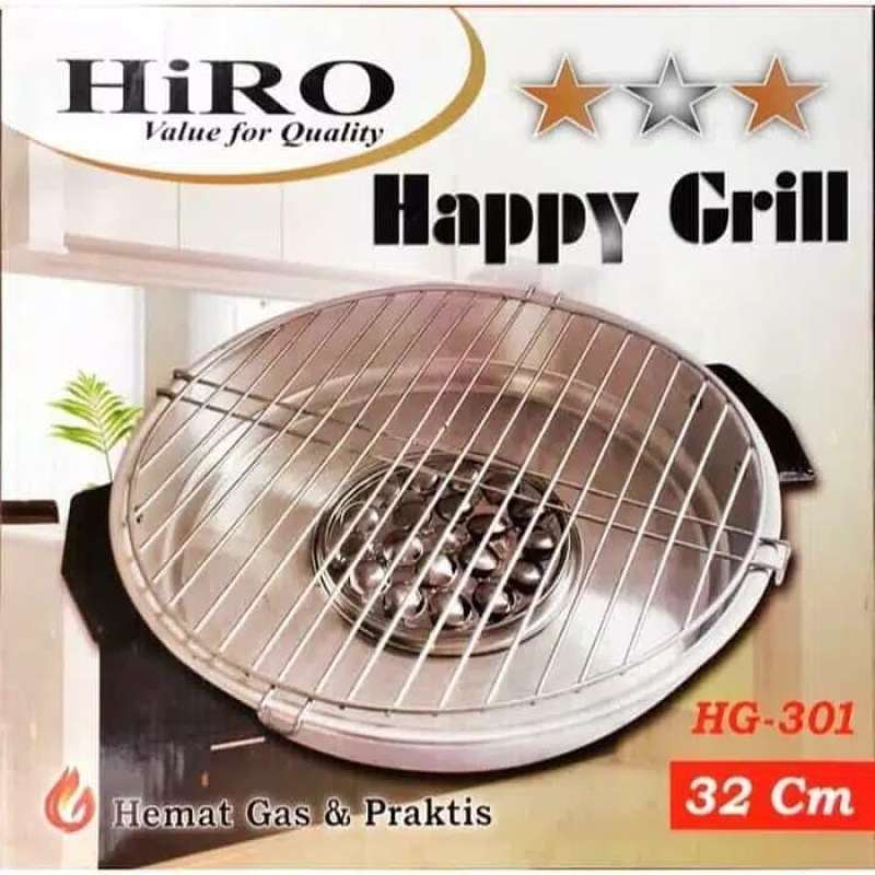 Jual Alat Panggang Hiro Grill Silver Roaster 32cm Happy Grill Alat Bbq - Stainless 34cm Di ...