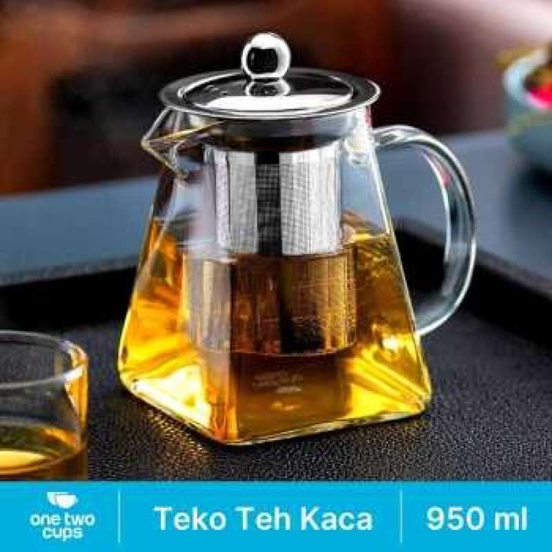 Jual Teko Kaca Tahan Panas Api Dengan Saringan Teapot Pitcher Tea - 950ml Di Seller Sentry ...