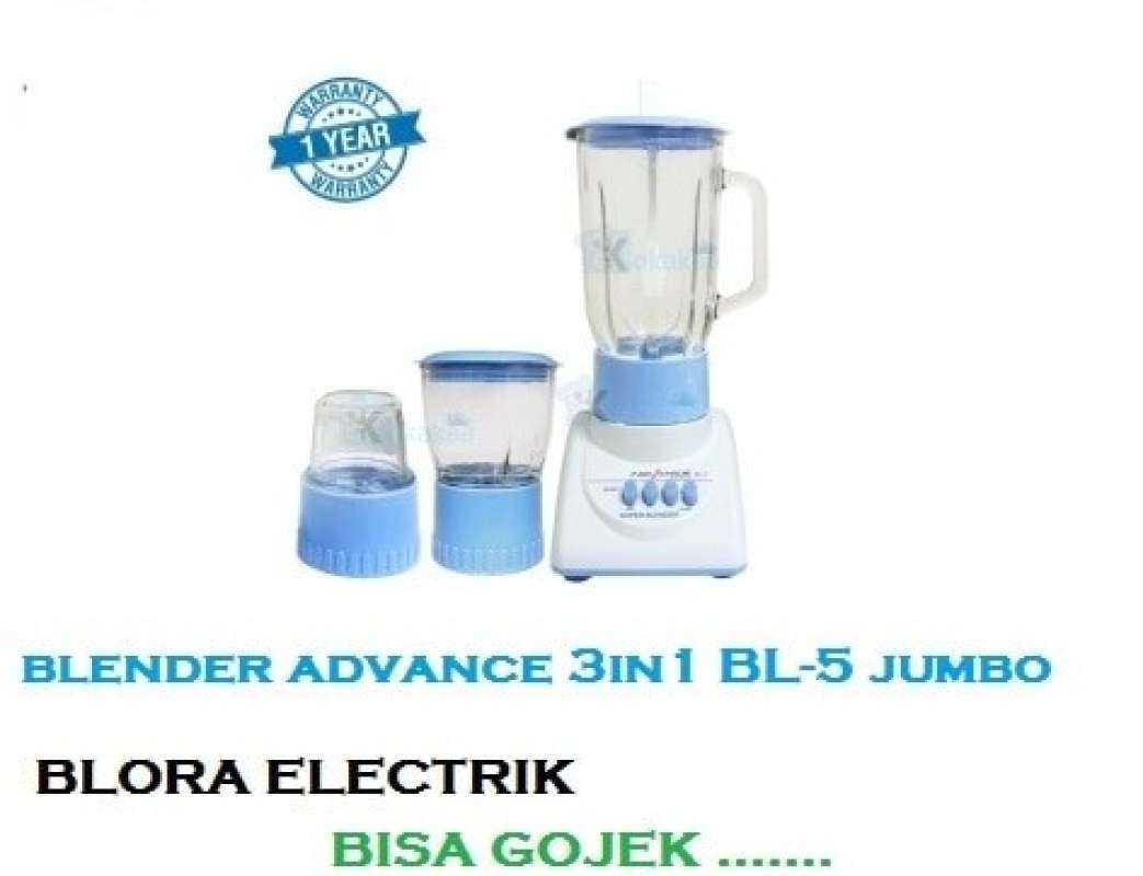 Promo Advance Blender Jus 3 In 1 Kaca Bl-5- Biru Ukuran Besar Bisa ...