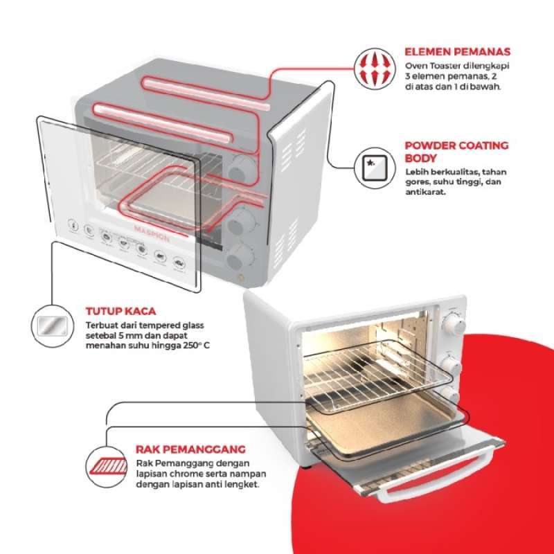 Promo Oven Toaster Maspion Listrik Ukuran 18 Liter Panggangan Original ...