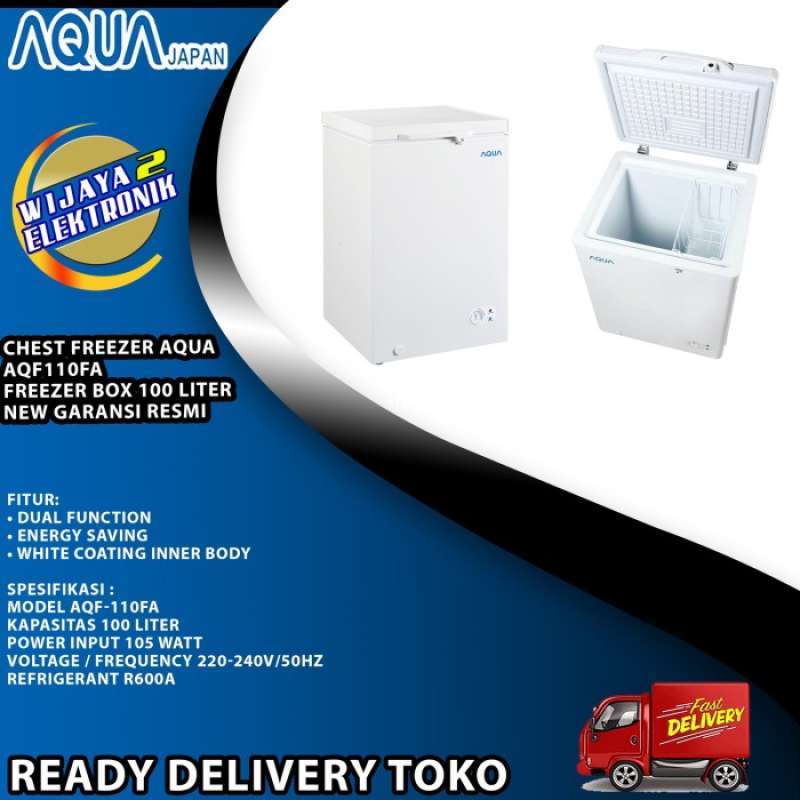 Promo Chest Freezer Aqua Aqf110fa Freezer Box 100 Liter New Garansi ...