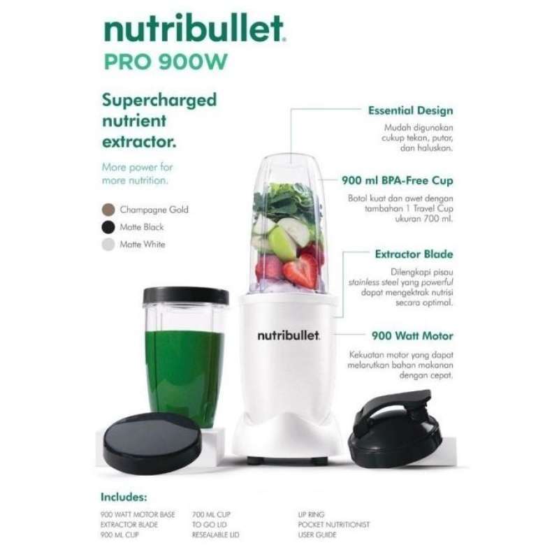 Promo Nutribullet Pro 900w Blender Smoothies Maker - Matte Black Diskon ...