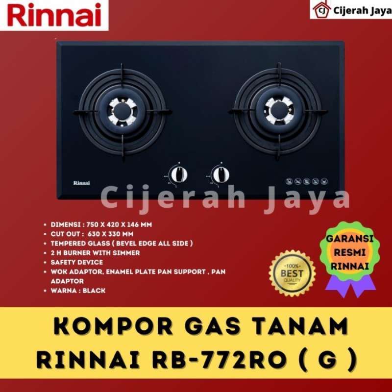Promo Built-in Gas Hob Kompor Gas Tanam 2 Tungku Rinnai Rb 772ro(g) / Rb772 Diskon 23% Di Seller ...